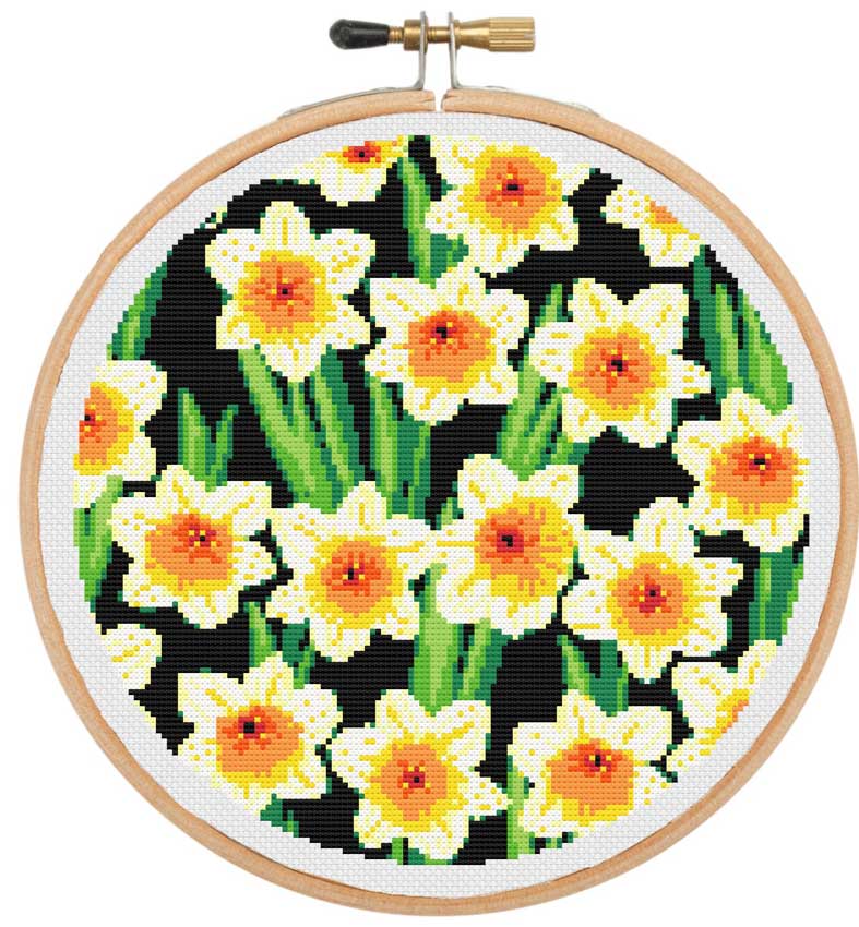 Daffodils in bloom cross stitch kit | Yiotas XStitch